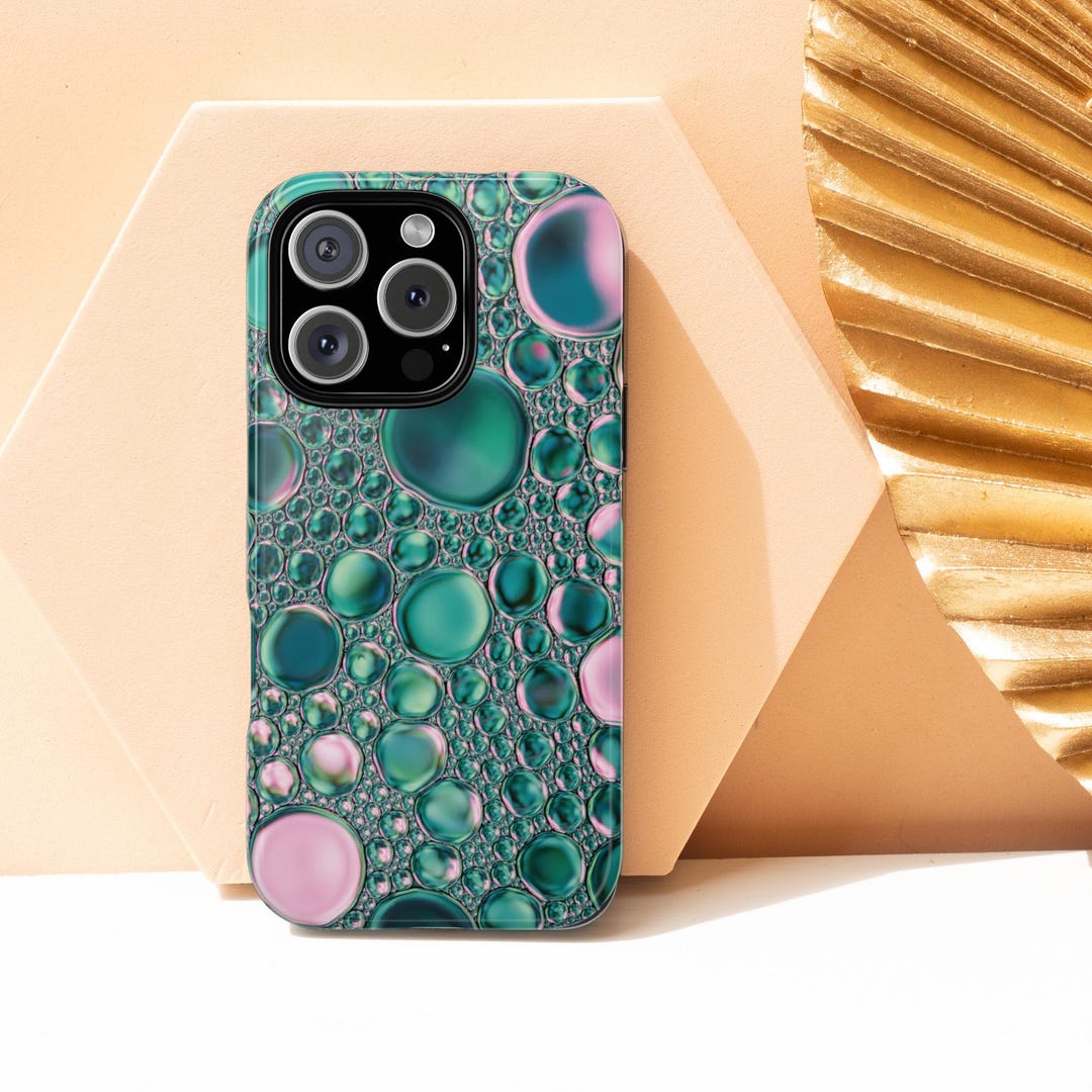Green Bubbles Mosaic Stained Glass Phone Case - Tough & Protective ...