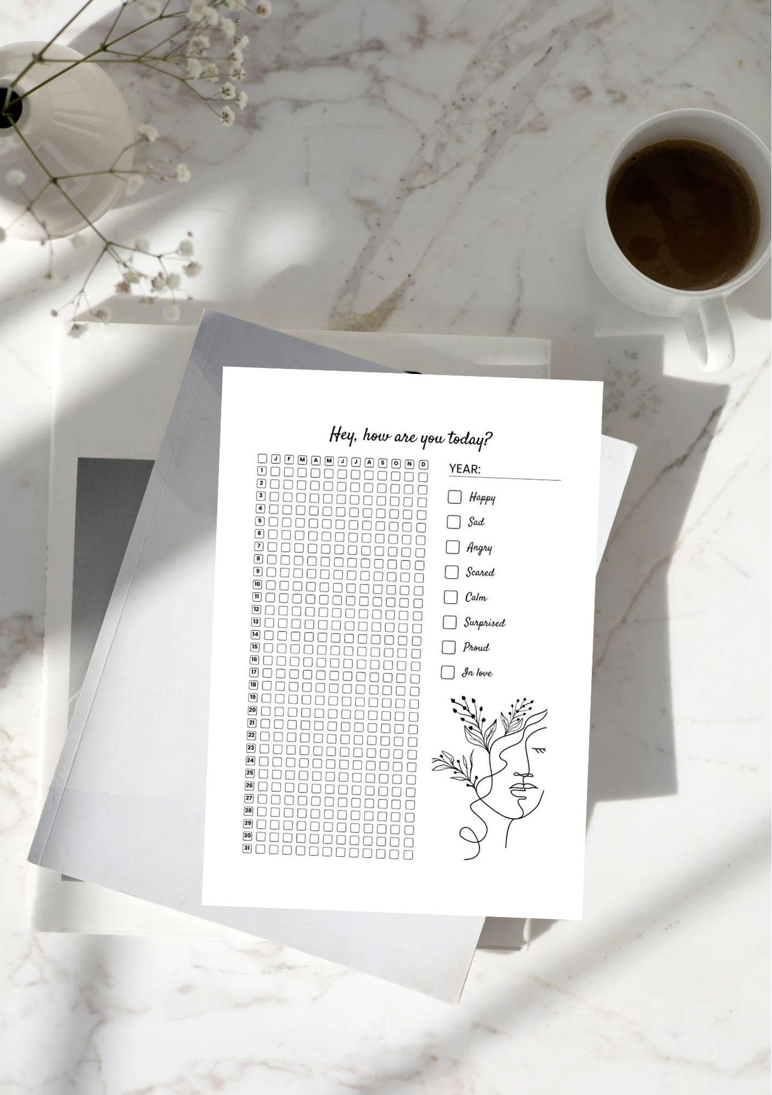 A4/A5 Yearly Mood Tracker - Reflect on Your Emotions Daily - Etsy