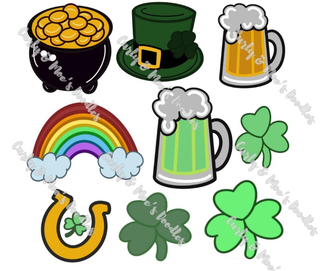 St. Patrick’s Day Clip Art Doodle Bundle | Shamrocks, Leprechauns, Pots ...