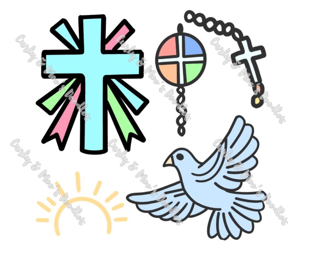 Religion Clip Art Bundle Dove, Crosses, Prayers SVG, PNG & Printable ...