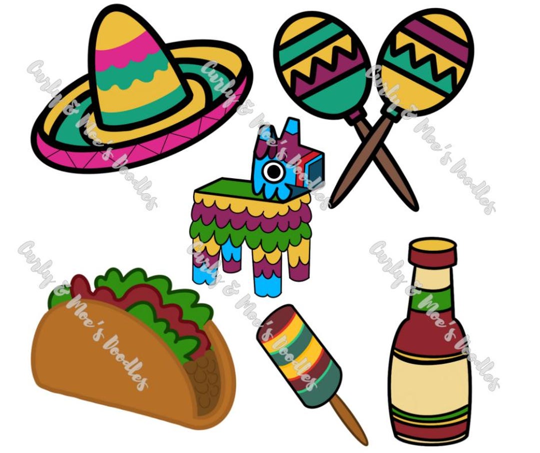 Cinco De Mayo Clip Art Bundle Fiesta, PNG & Printable Digital Download ...