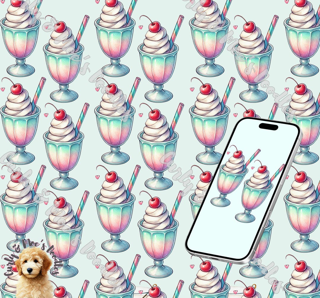 Milkshake, Cherry | Digital Wallpaper, Coquette, Milkshake, Whipped ...