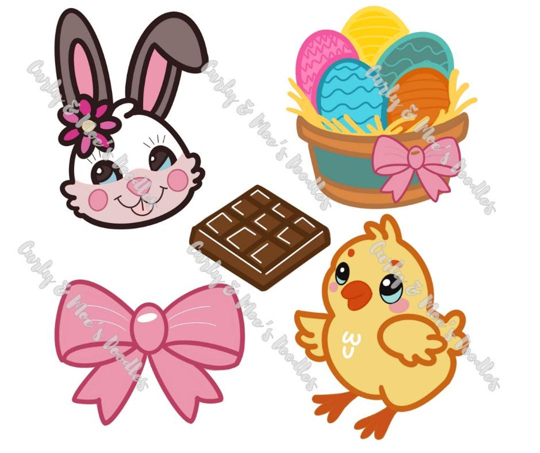 Easter Clip Art Bundle Easter Bunny, Eggs, Spring, PNG & Printable ...