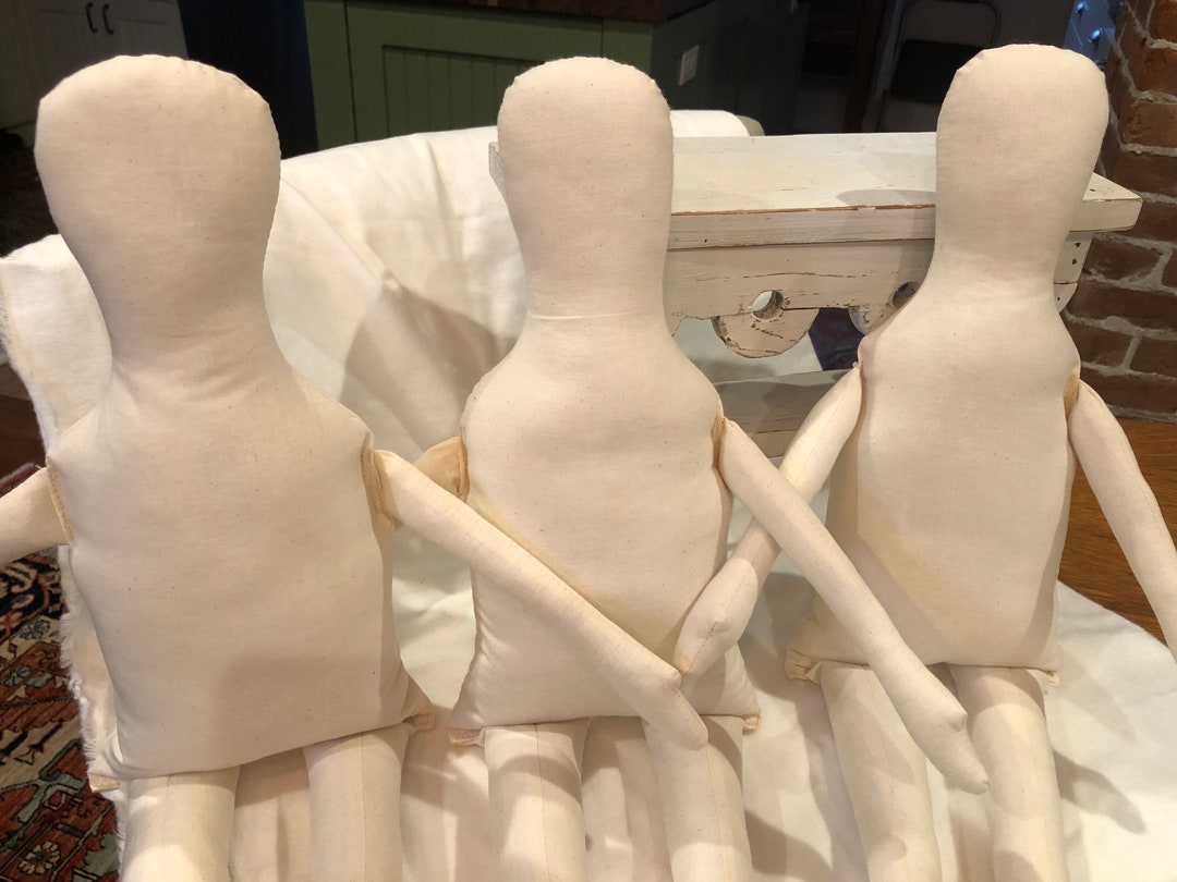 3 Muslin Cloth Rag Doll Bodies-primitive Santa Craft Doll Lot - Etsy