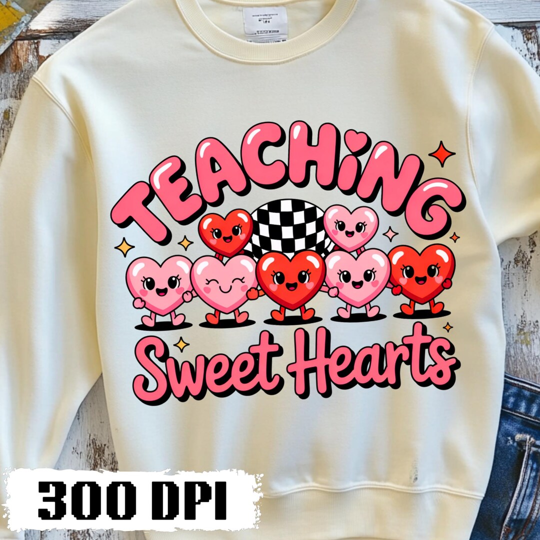 Teaching Sweethearts PNG, Teacher Valentine Shirt Design, Retro Teacher ...