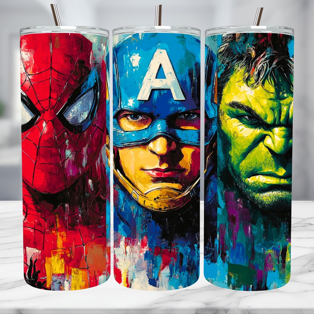 Superhero 20oz Tumbler Wrap, Cartoon Hero Tumbler Wrap PNG, Sublimation ...