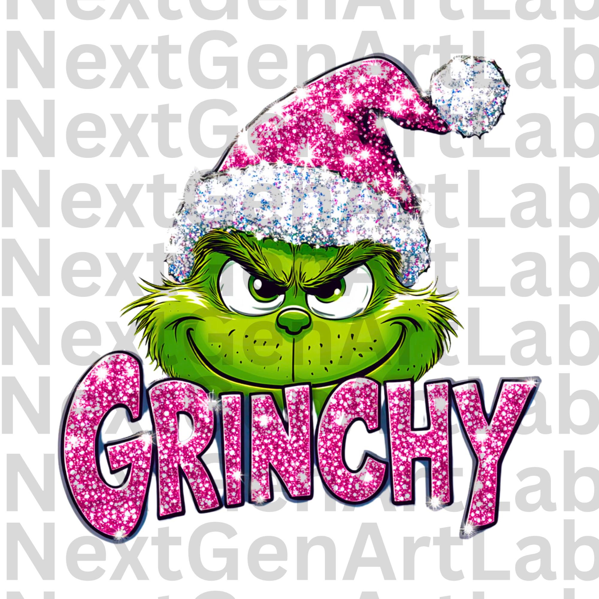 Pink Rhinestone Grinchy Christmas PNG - Holiday Sublimation (digital ...
