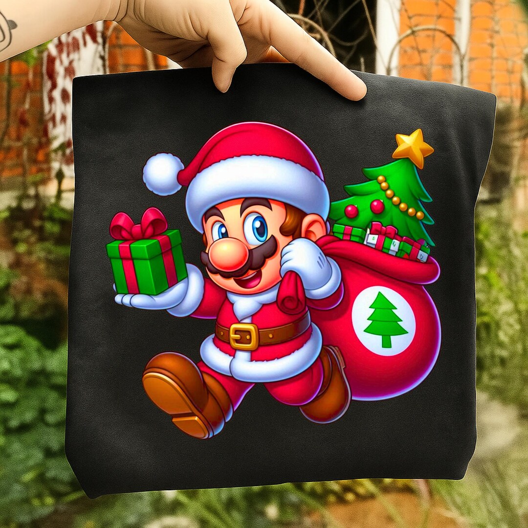 Christmas Mario PNG Clipart, 90s Cartoon, Tumbler Design (digital ...