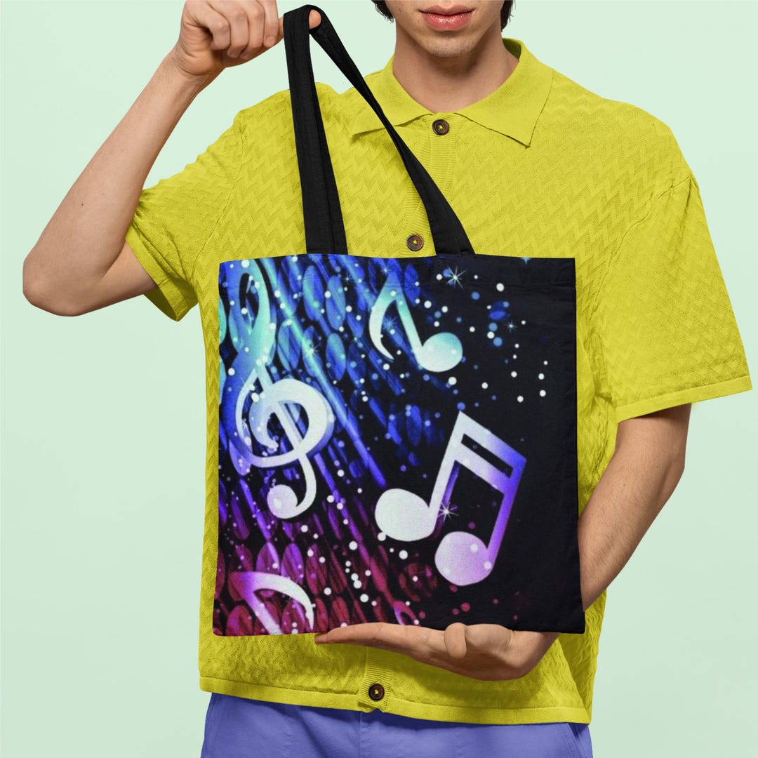 Colorful Music Notes Tote Bag | Musical Notes Pattern ,musician Gift - Etsy