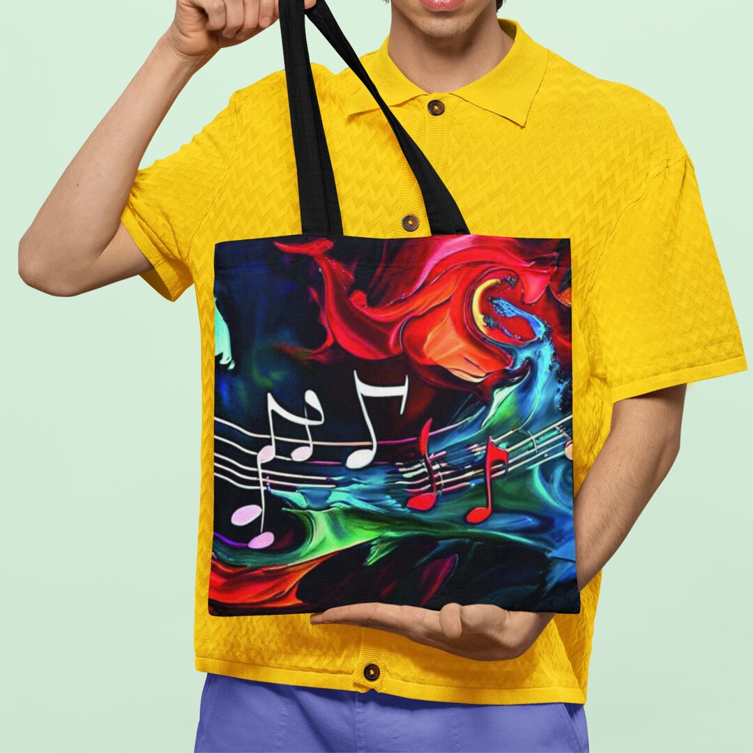 Colorful Music Notes Tote Bag | Abstract Musical Note Art ,music Lover ...