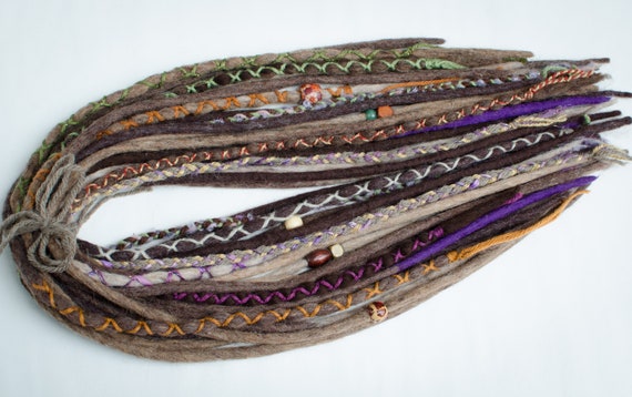 Woodland Fairy Wool Dreadlock Extensions DE Dreads - Etsy
