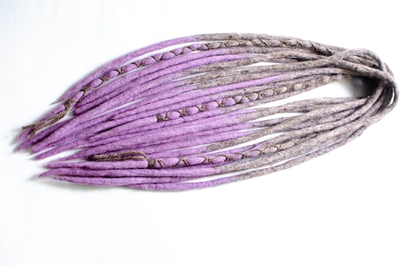 Wool Dreadlock Extensions Lavender Gray - Etsy