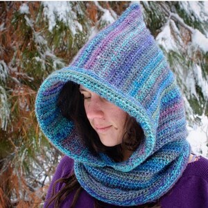 Simple Snood Crochet Pattern, Crochet Cowl With Hood - Etsy