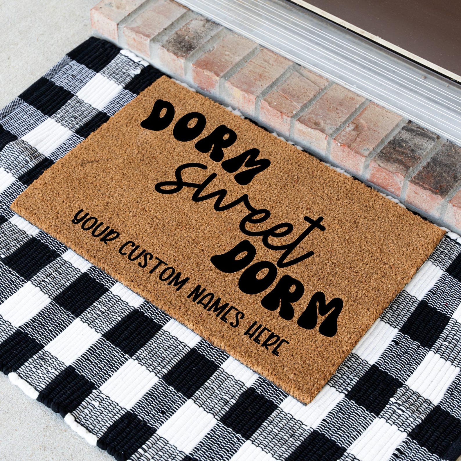 Dorm Welcome Mat | Personalized Roommate Welcome Rug With Names for ...