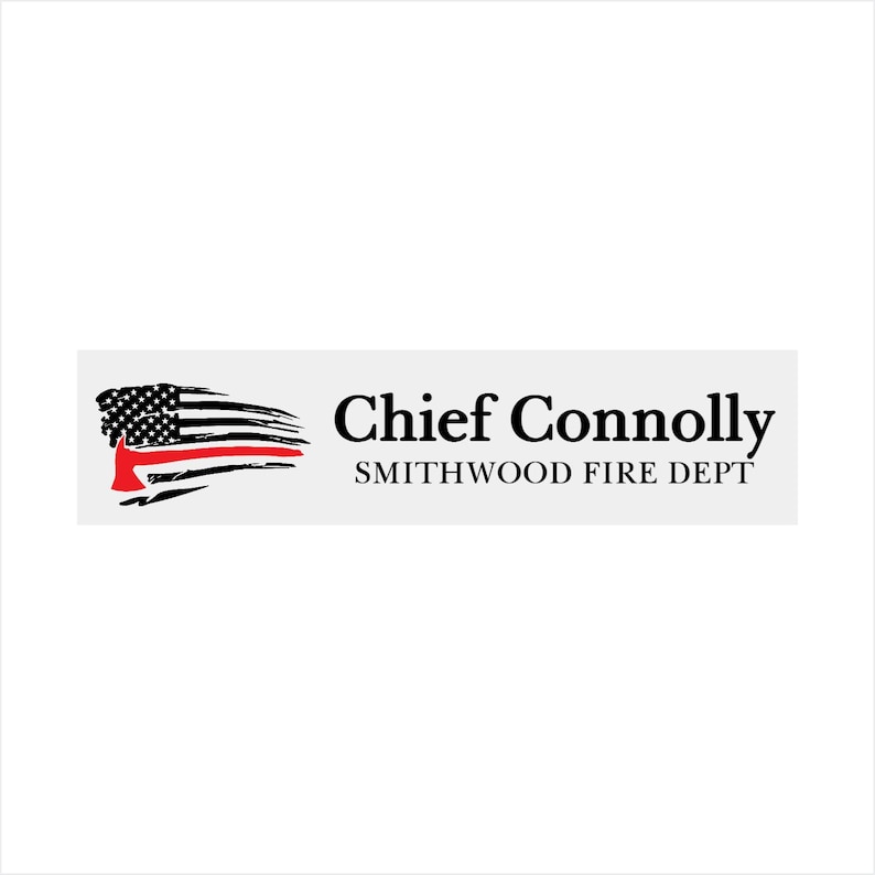 Personalized Firefighter Flag Desk Plate | Fire Captain Chief Deputy ...