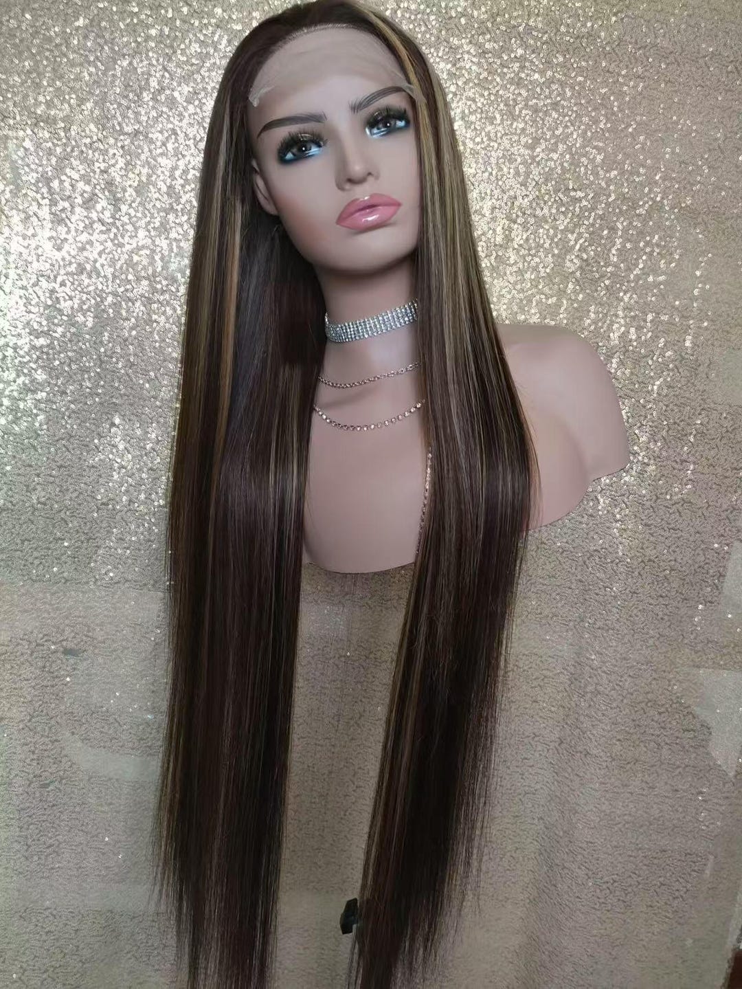 4/27 Highlight Colour Human Virgin Hair Transparent Lace Front Wigs ...