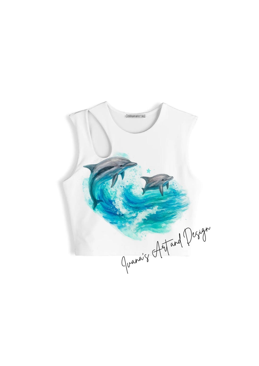 Dolphins Crop Top – Ocean Inspired Art | Ivana’s Art and Design - Etsy