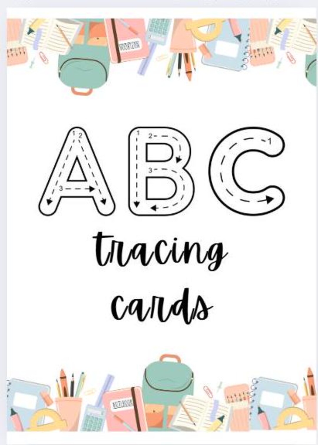 Alphabet Tracing Cards - Etsy