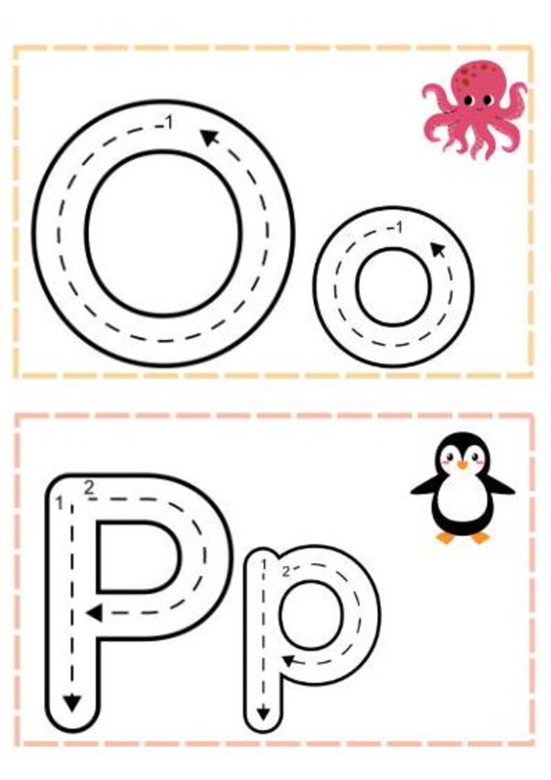 Alphabet Tracing Cards - Etsy