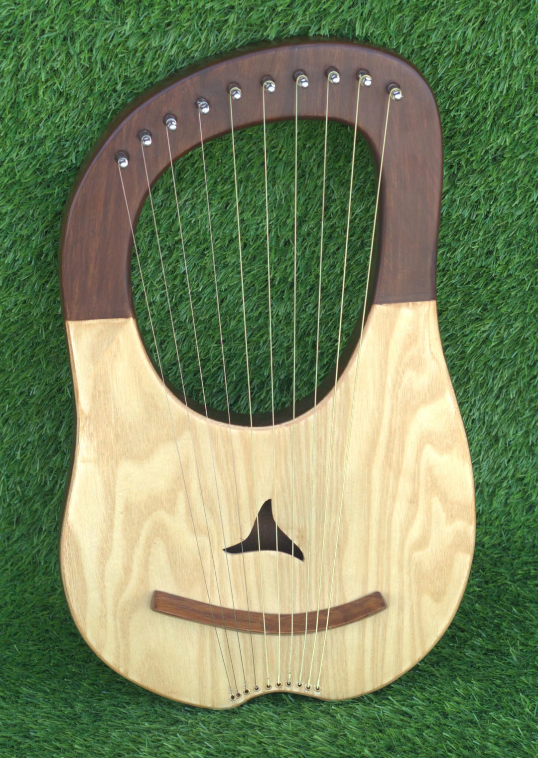 10 String Lyre Harp – Two Tone Ashwood & Beechwood – Handmade Celtic ...