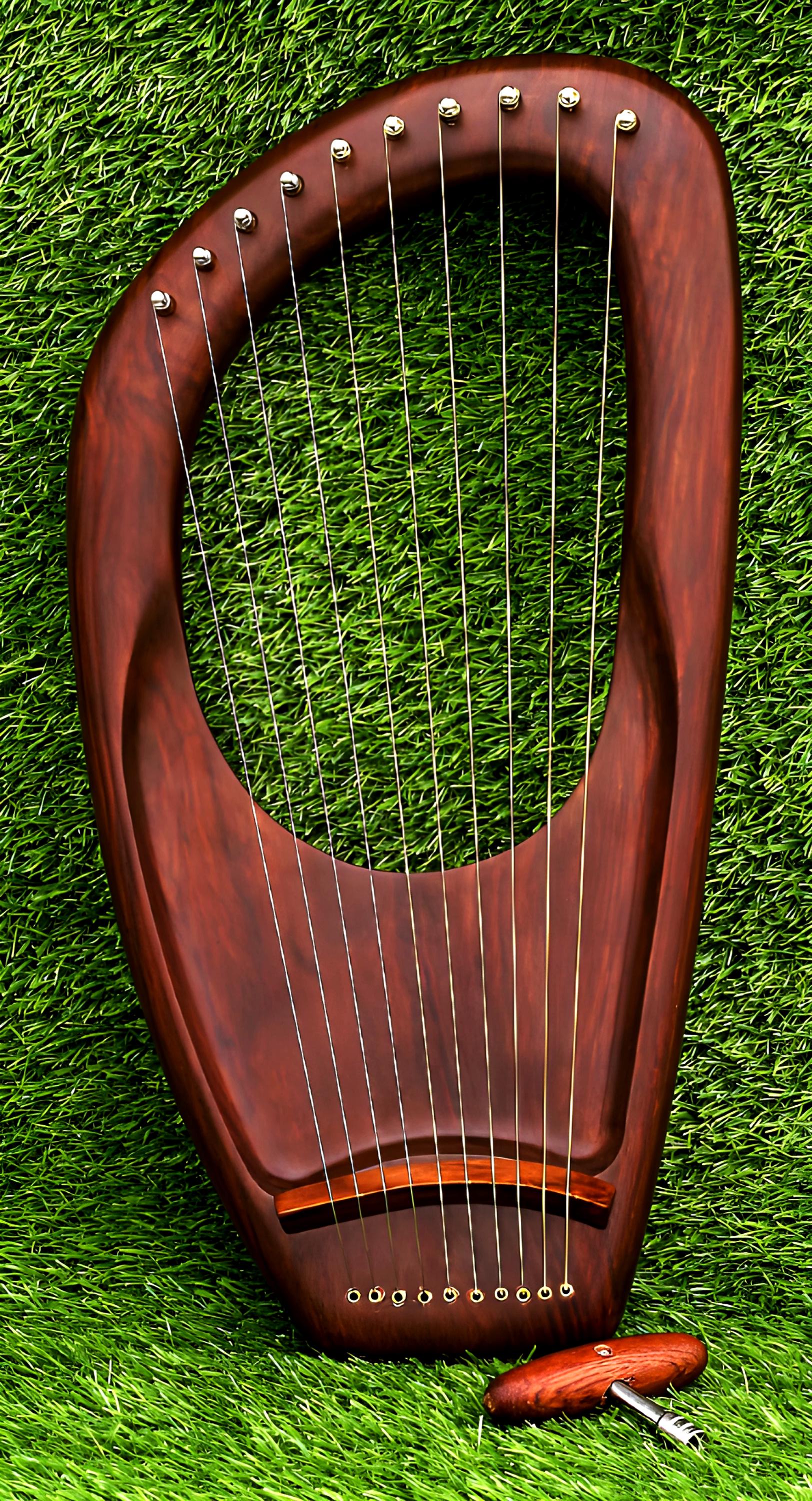 10-string Lyre Harp – Handmade Mahogany Wood Instrument | Pentatonic ...