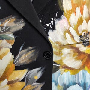 Upcycled Vintage Hand-painted Floral Jacket - Etsy