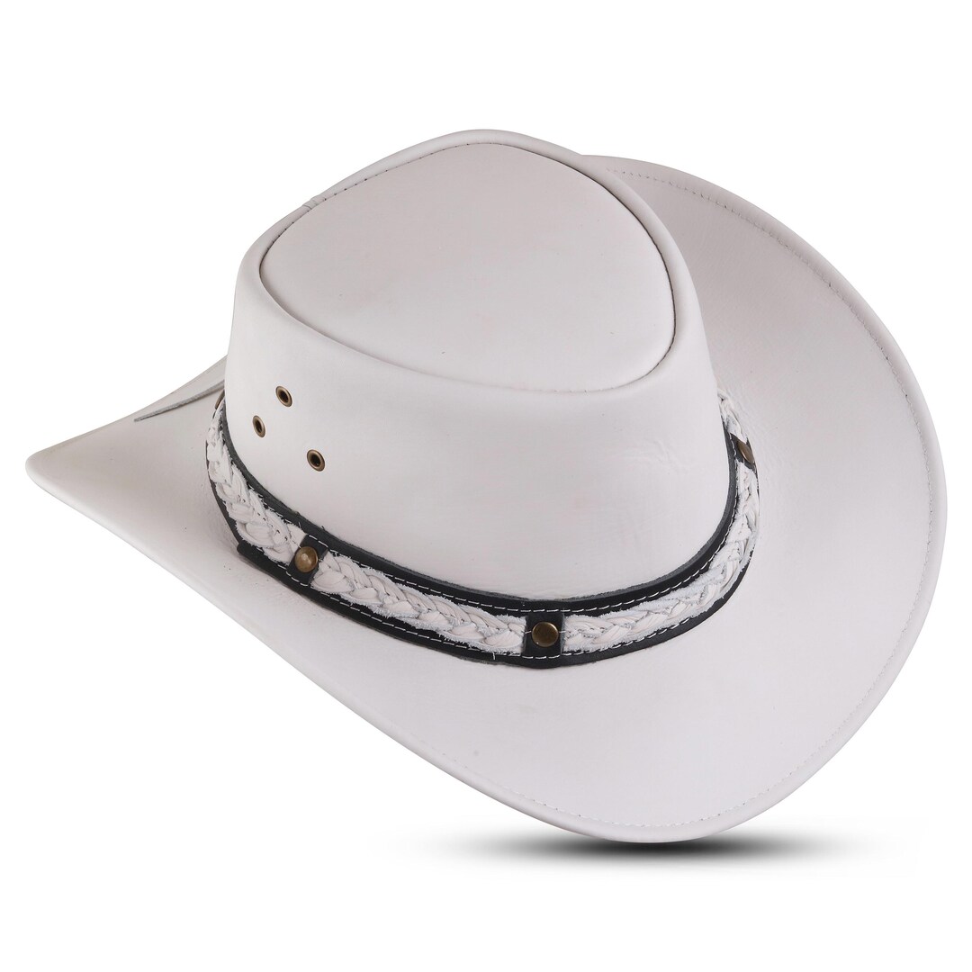Lather Cowboy Western Hat - Outback Real Leather Hat - Hat Buffalo ...