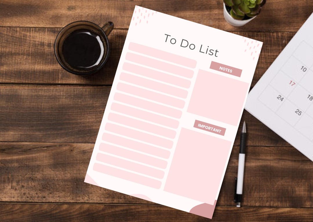 Pink To-do List Printable | Abstract Aesthetic Task Planner | Daily ...