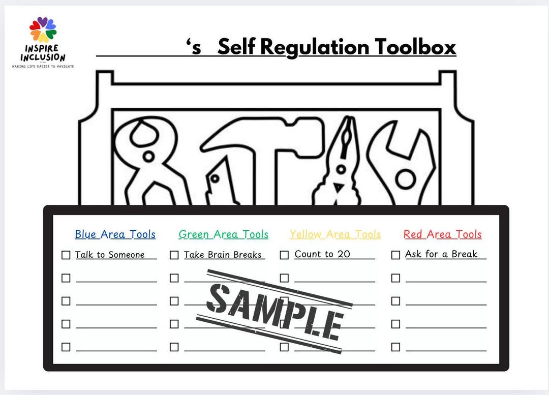 Self Regulation Toolbox Blank Worksheet - Etsy