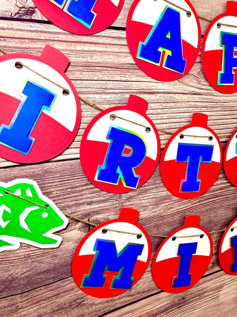 Fishing Bobber Happy Birthday Banner | Gone Fishin' Birthday Party ...