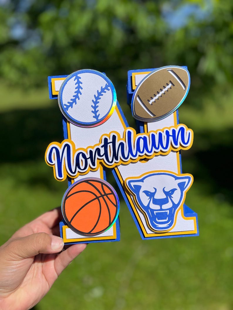 School Mascot Sport Custom 3D Letter | Classroom Decoration ...