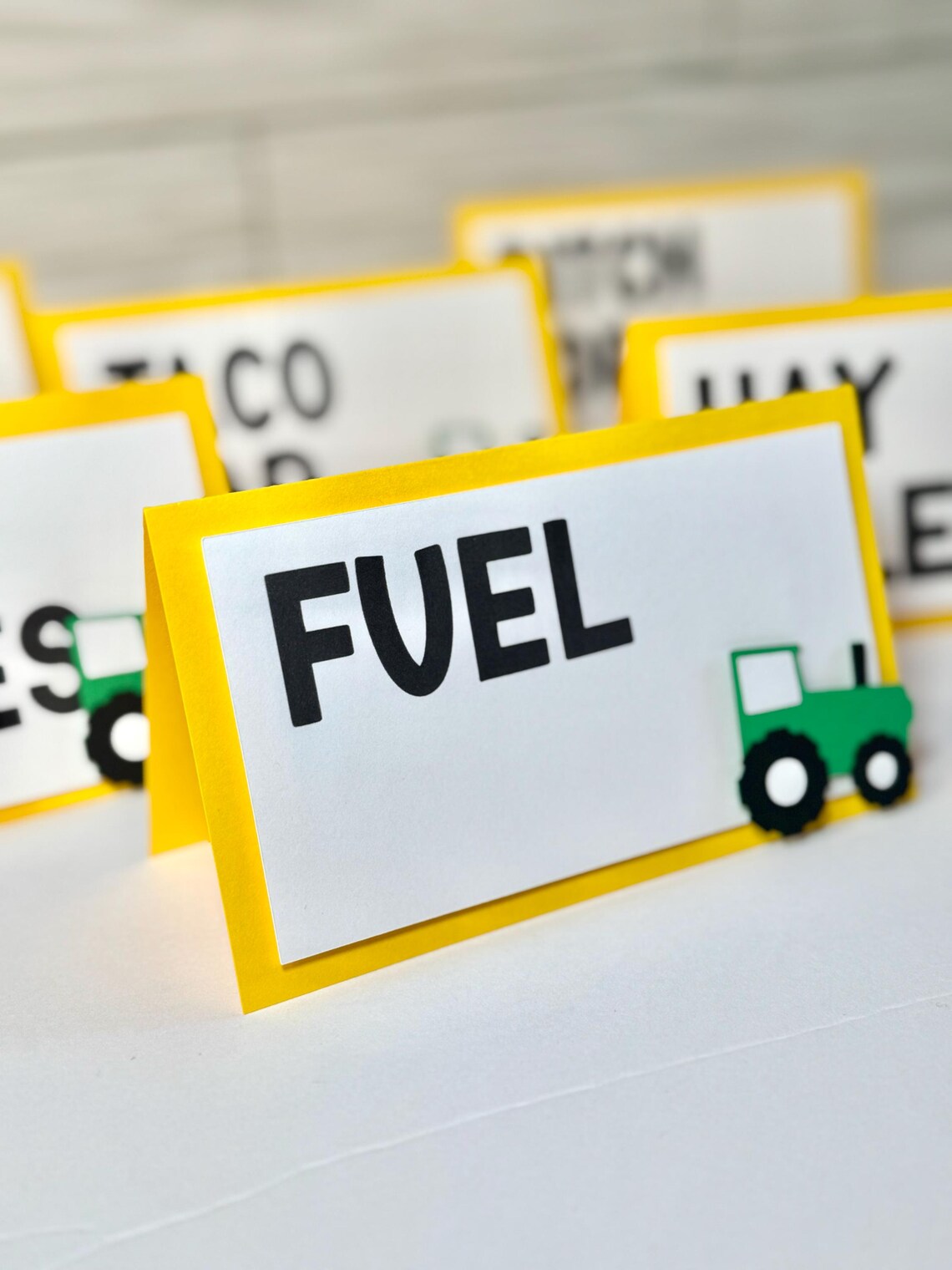 Tractor Food Place Cards | Birthday Party Décor | Retirement Party ...