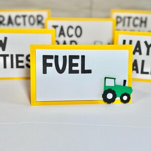 Tractor Food Place Cards | Birthday Party Décor | Retirement Party ...