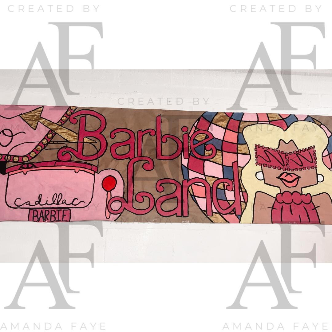 Hand Painted Barbie Land Banner - Etsy