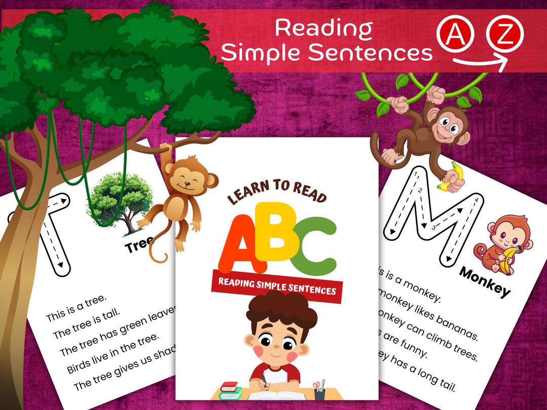 A-Z Reading Practice With Simple Sentences | Printable Worksheets for ...