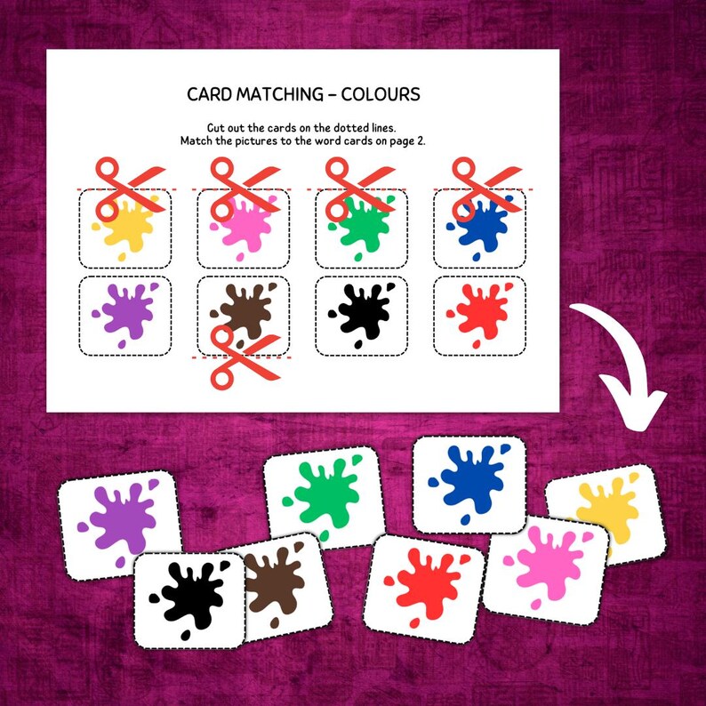 Color Matching Cards for Kids Printable Color Flashcards Learn Colors ...