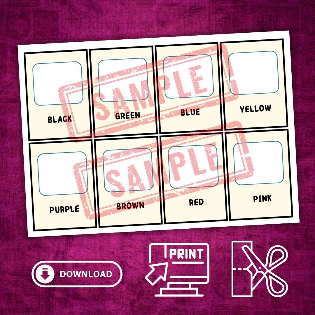 Color Matching Cards for Kids Printable Color Flashcards Learn Colors ...