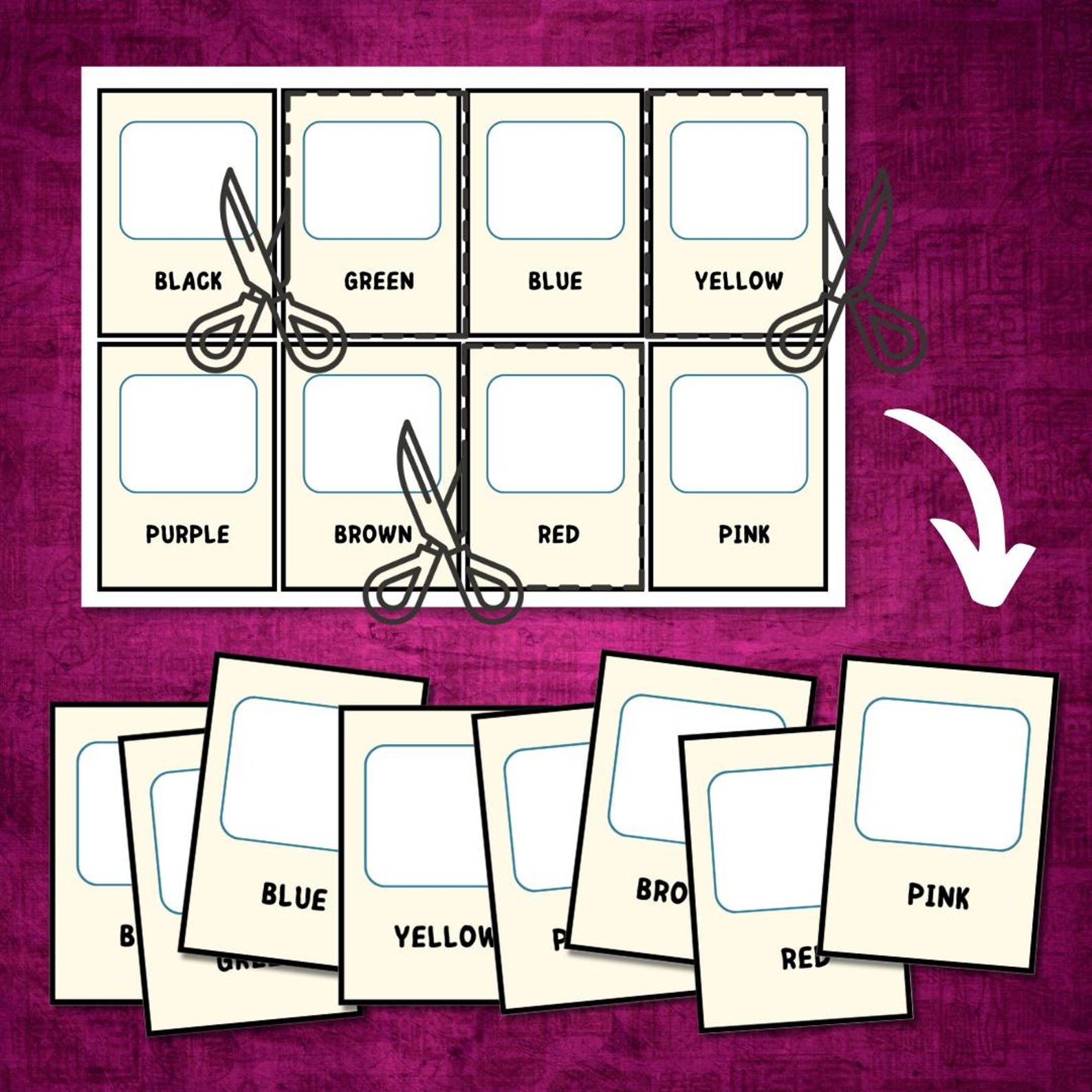 Color Matching Cards for Kids Printable Color Flashcards Learn Colors ...