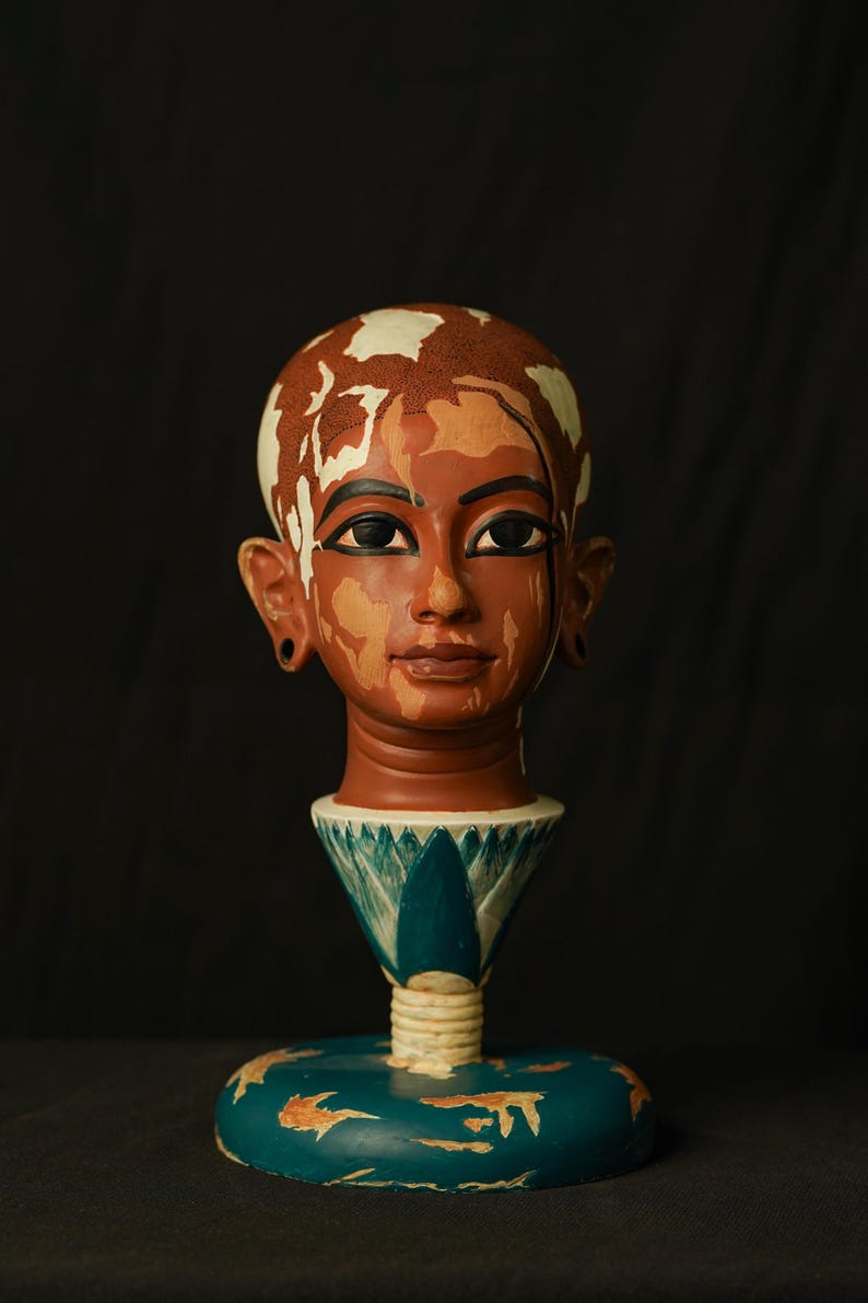 Tutankhamun Head of Nefertem Statue: Lotus Flower, Egyptian Art - Etsy