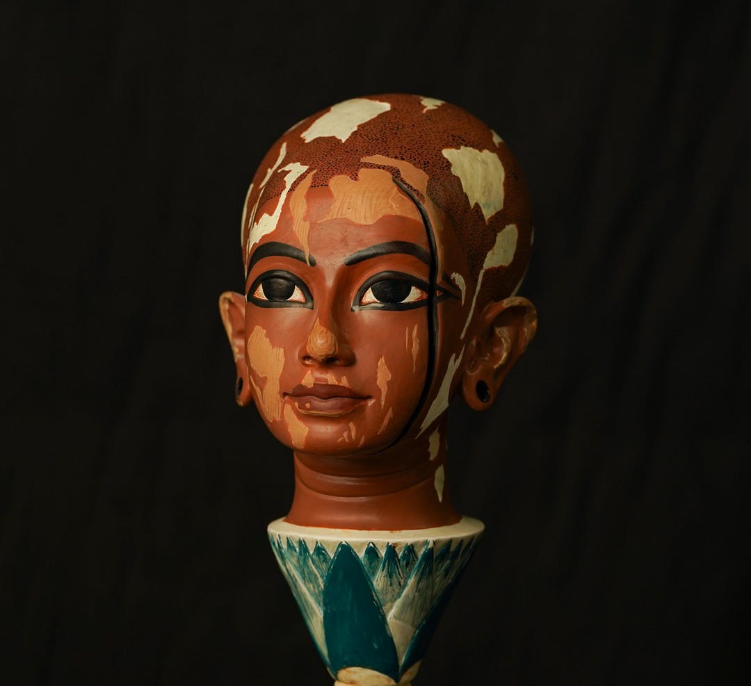 Tutankhamun Head of Nefertem Statue: Lotus Flower, Egyptian Art - Etsy