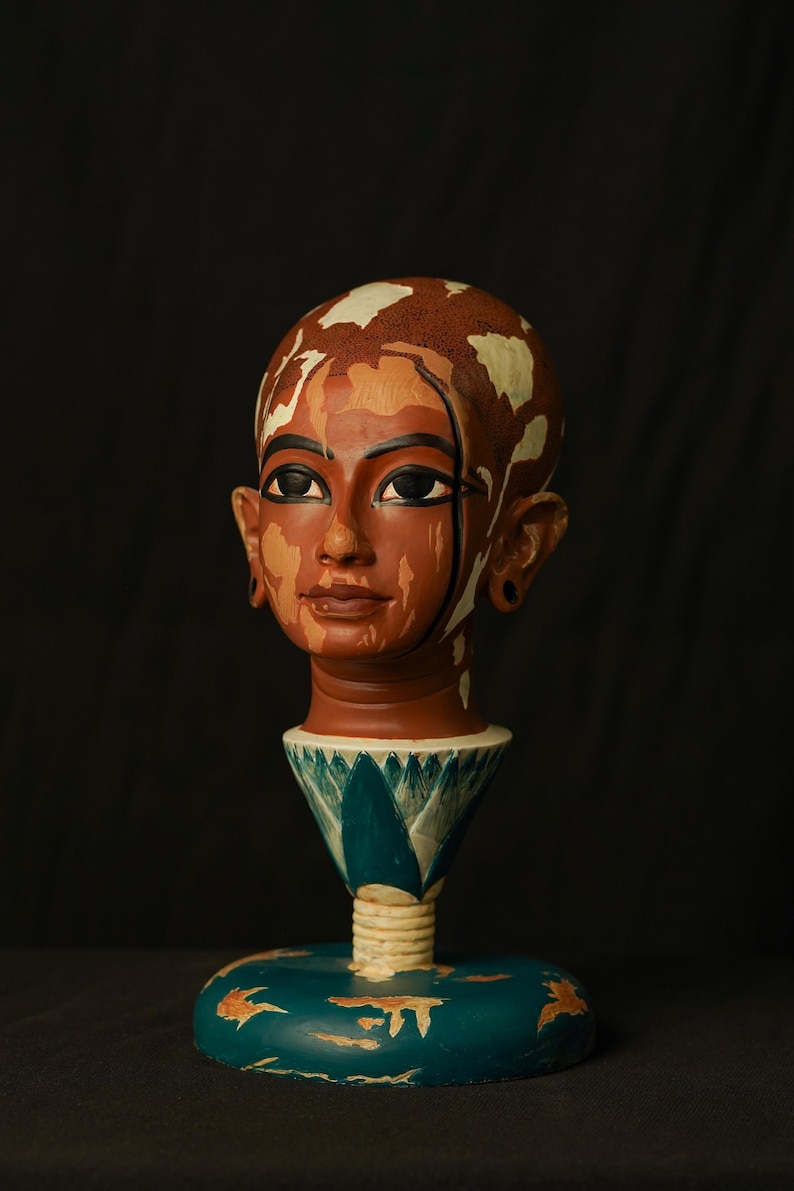 Tutankhamun Head of Nefertem Statue: Lotus Flower, Egyptian Art - Etsy