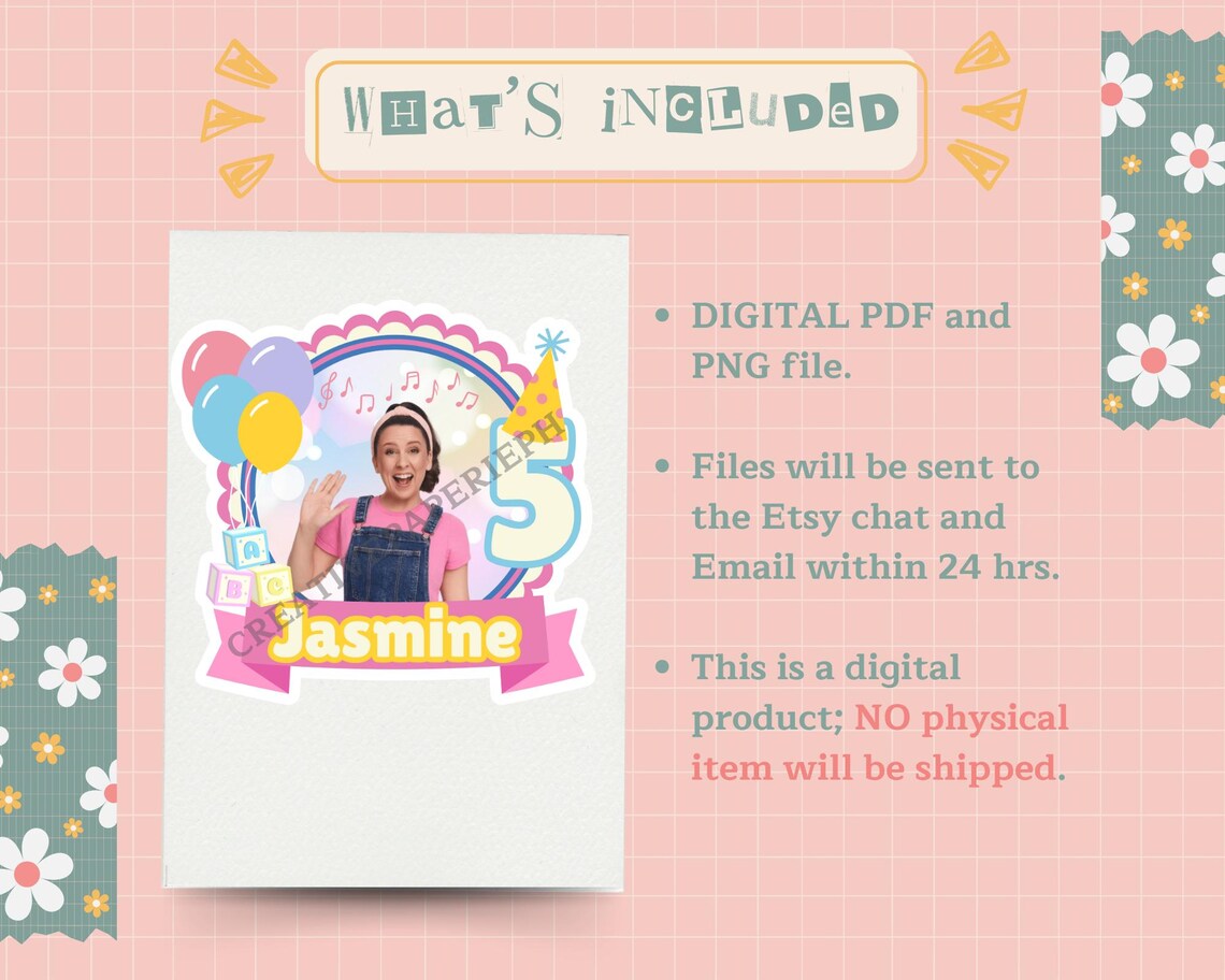 Ms Rachel Personalized Cake Topper, Custom Printable PNG PDF File ...