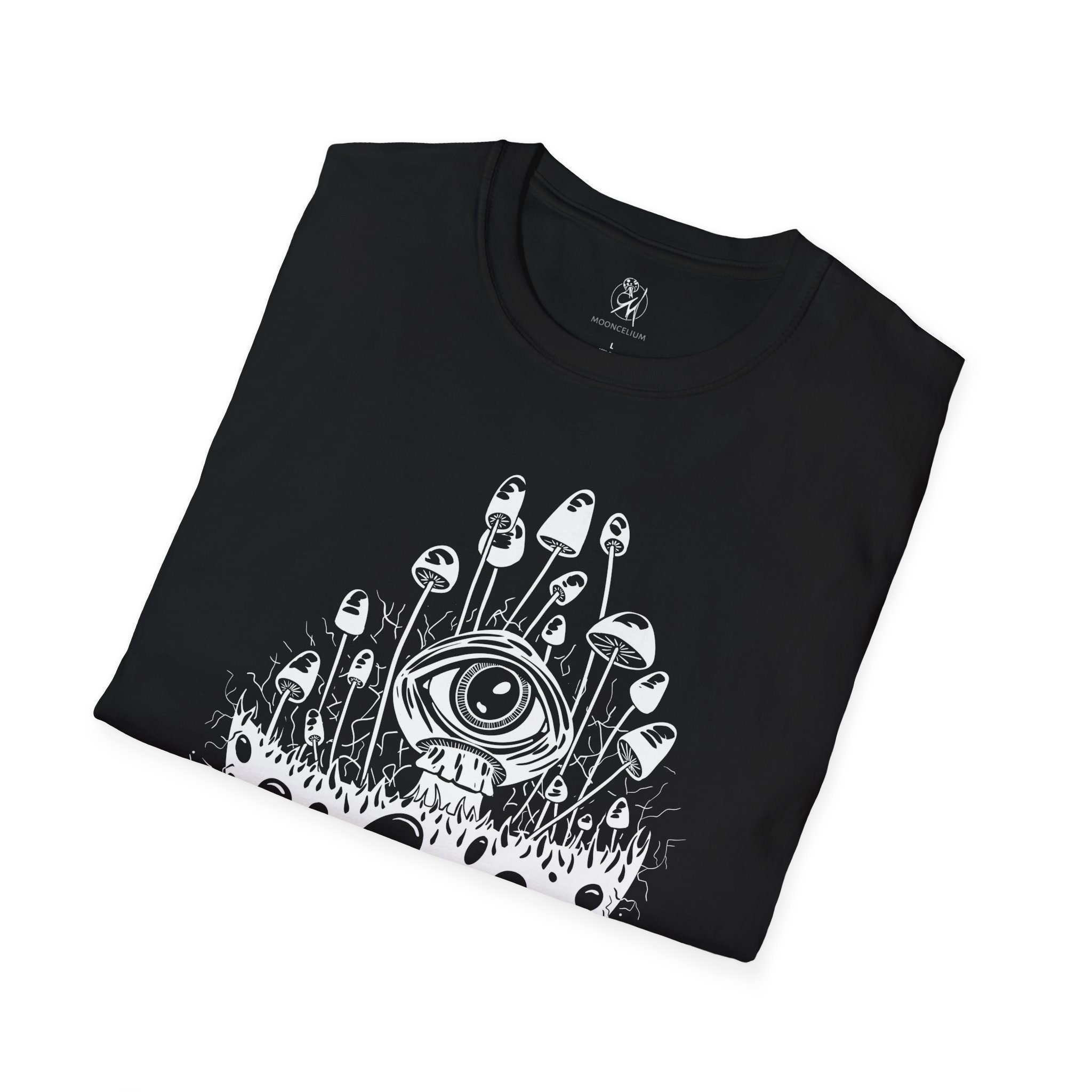 Mushroom Moon Mycelium T Shirt Mycology Dark Aesthetic Goth Nature ...