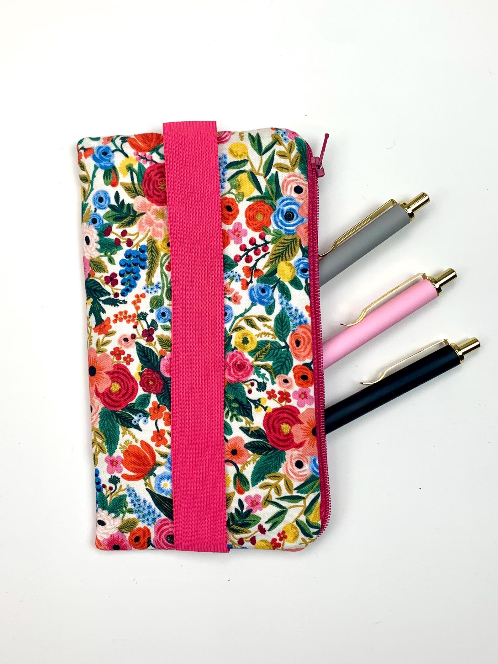 Pen Pouch for Writing, Planner Pen Holder With Elastic Band, Handmade ...
