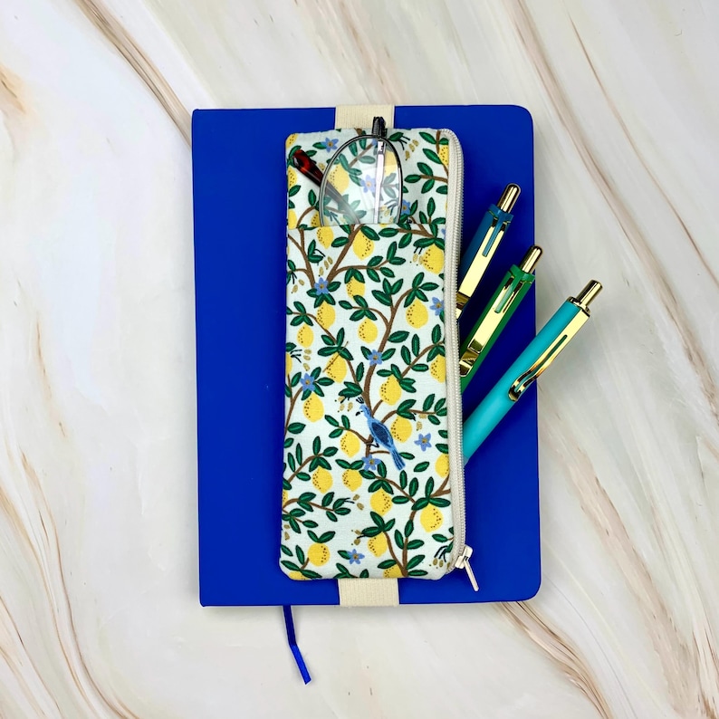 Attachable Pen and Glasses Case With Elastic Band, Book Band Pen Keeper ...