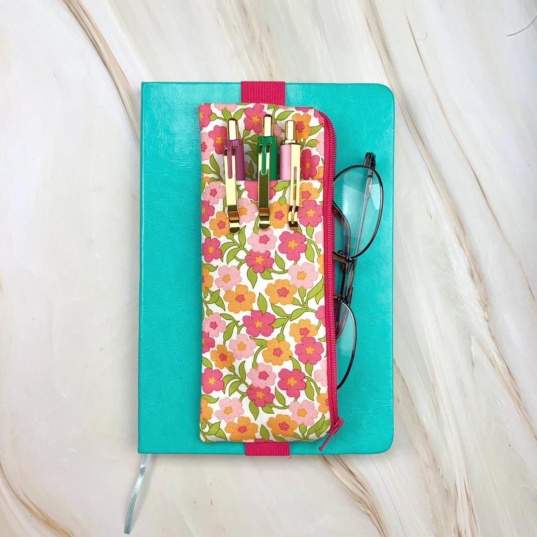 Pen and Glasses Case With Elastic Band, Book Band Pen Keeper for Agenda ...