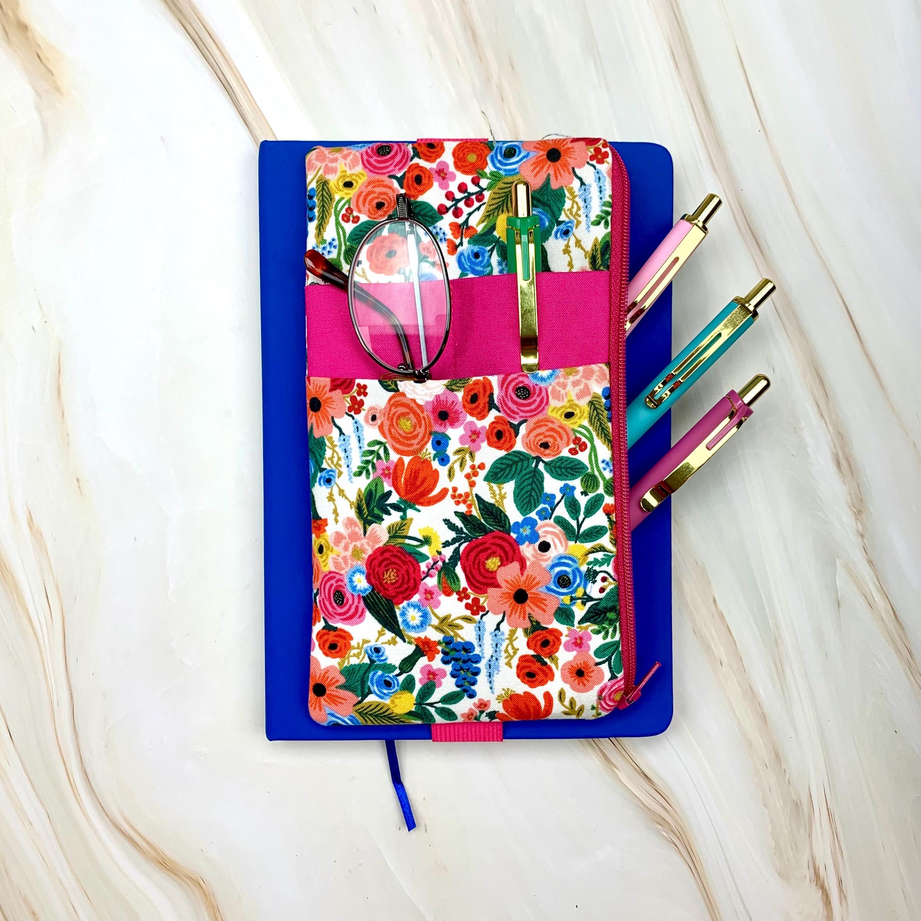 Pen Pouch for Writing, Planner Pen Holder With Elastic Band, Handmade ...