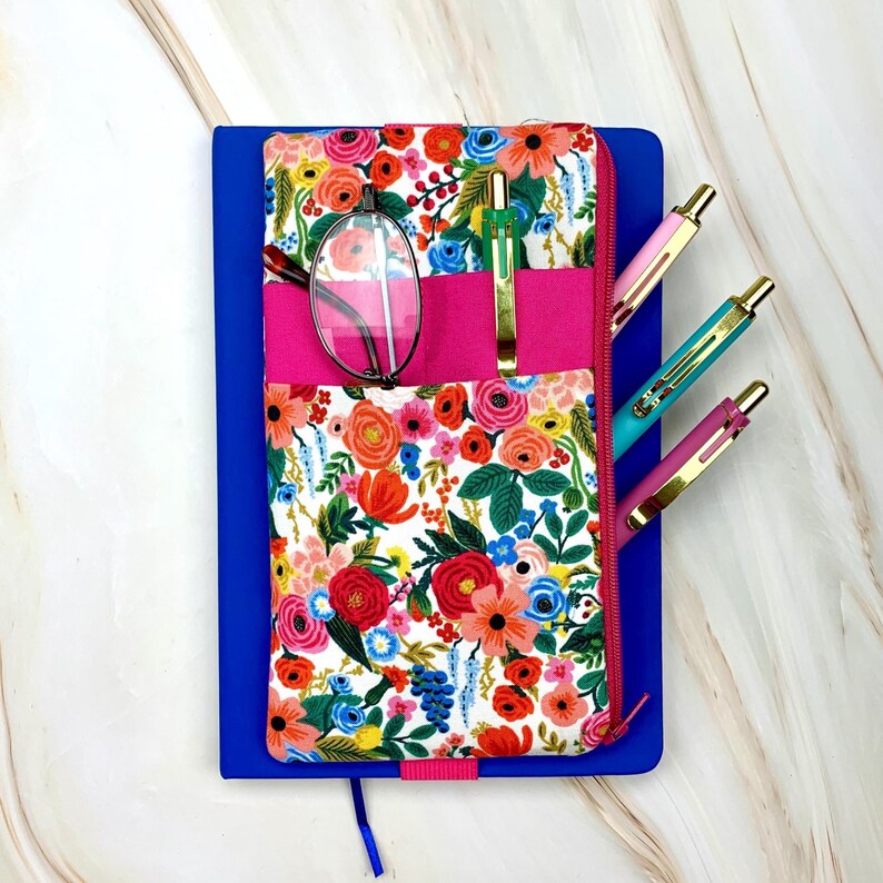 Pen Pouch for Writing, Planner Pen Holder With Elastic Band, Handmade ...