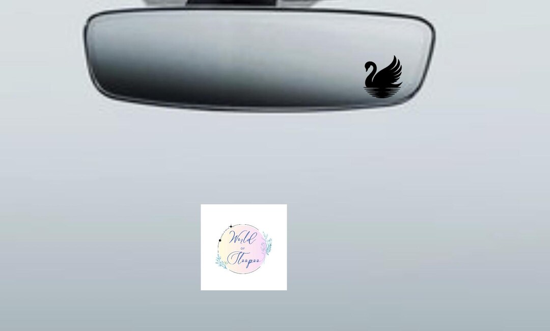 Swan Mini Decal-graceful Swan on Lake Mini Sticker-rearview Mirror ...