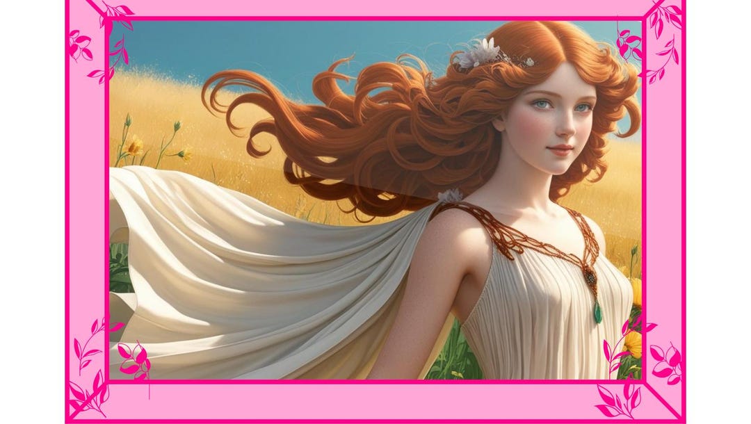 Wall Art Romantic Flower Maiden Wall Art Celestial Fantasy Print ...
